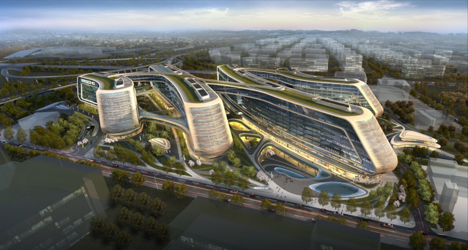 Futuristic Sky SOHO by Zaha Hadid Architects, Shanghai, China ...