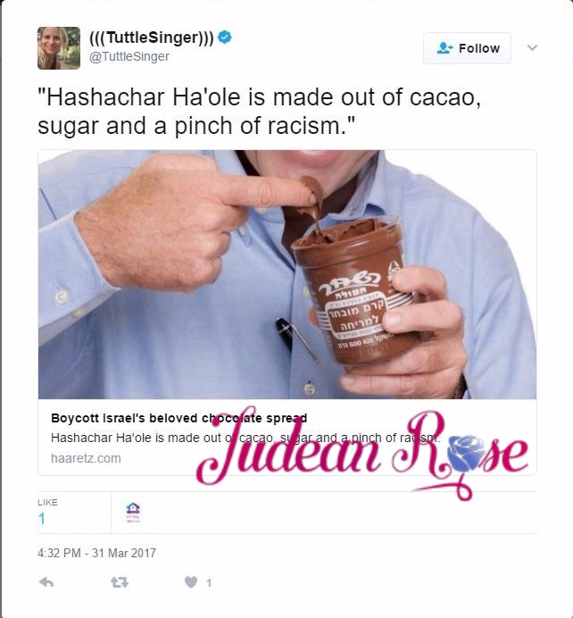 Wake Up and Smell the Chocolate (Spread) (Judean Rose) ~ Elder Of Ziyon ...