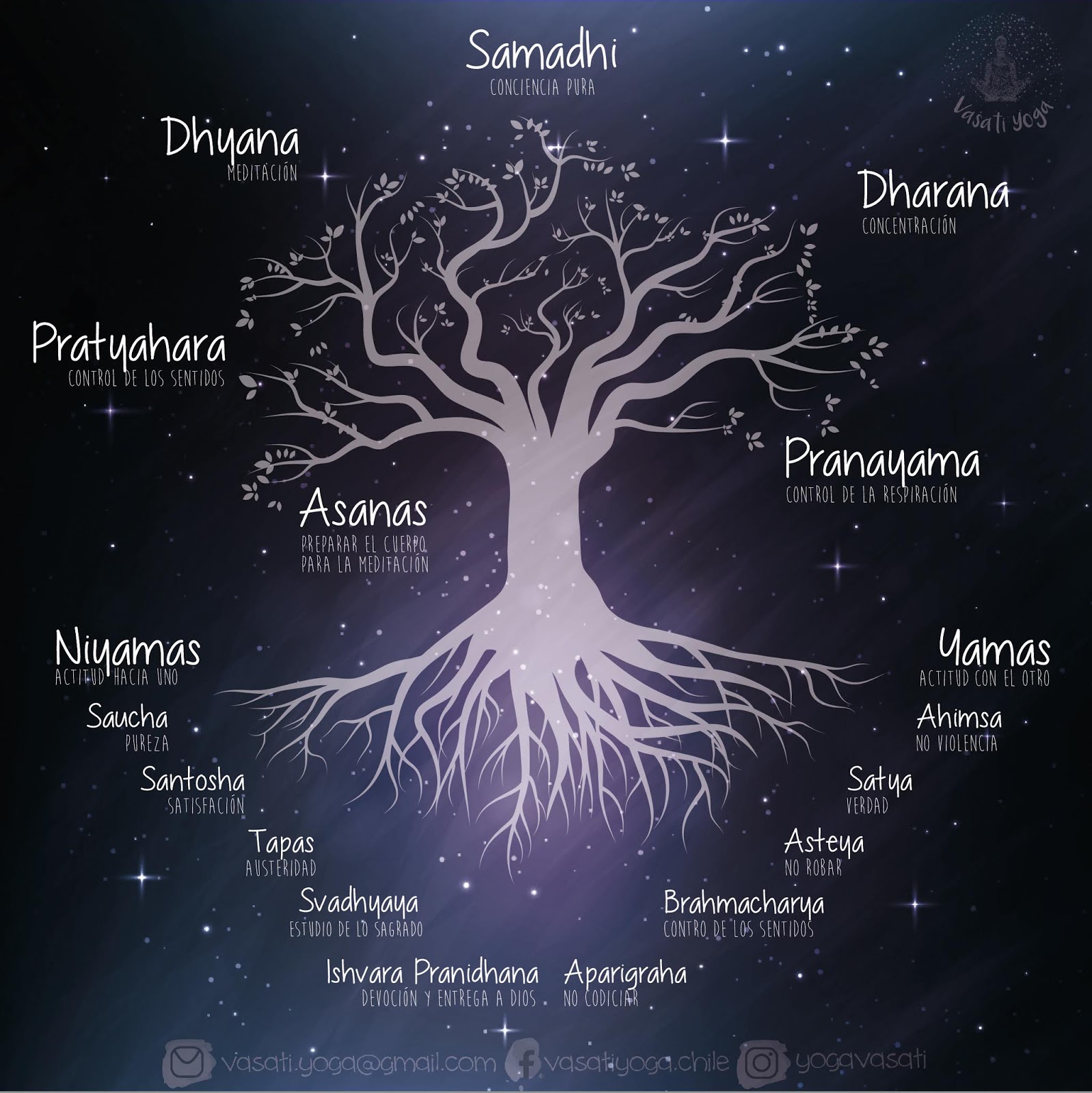 Los 8 pasos del yoga.