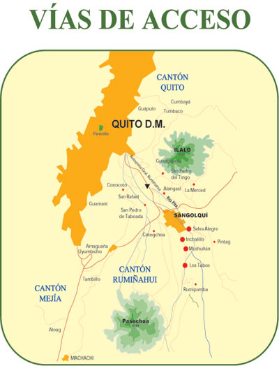 VIVE RUMIÑAHUI: MAPA DE VIAS DE ACCESO Y SERVICIO DE TRANSPOTE