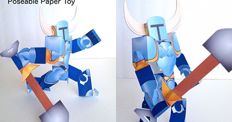 Poseable Netroid Shovel Knight Paper Toy | Paperized Crafts