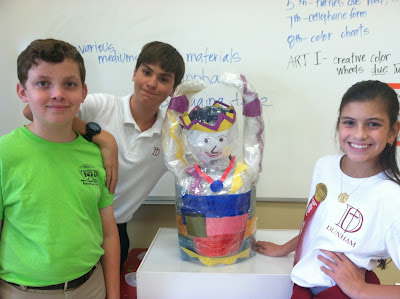 Dunham Middle School Art: Cellophane Human Form Sculptures