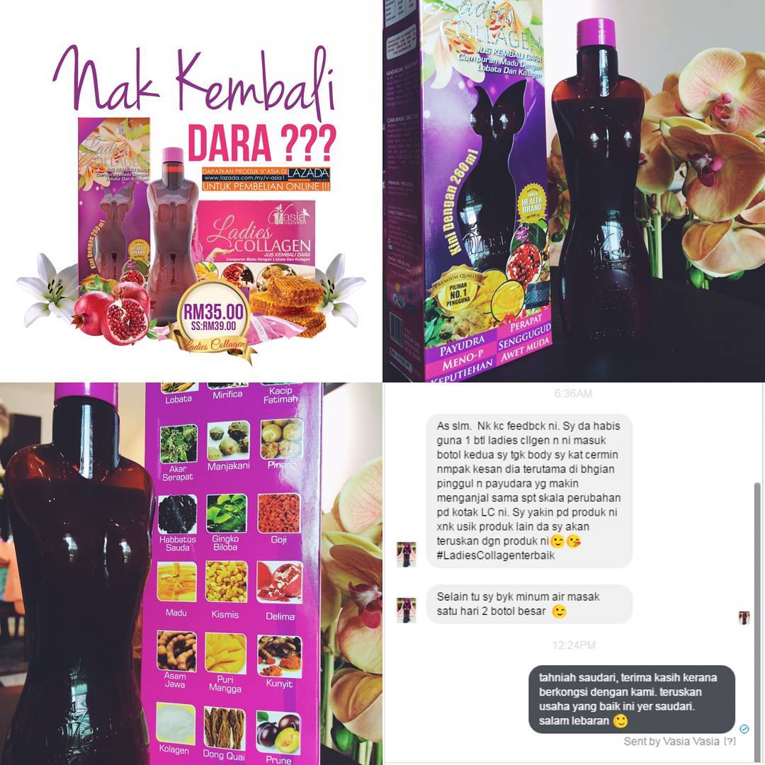 LADIES COLLAGEN (BOTOL) V'ASIA | BEAUTY KIOSK