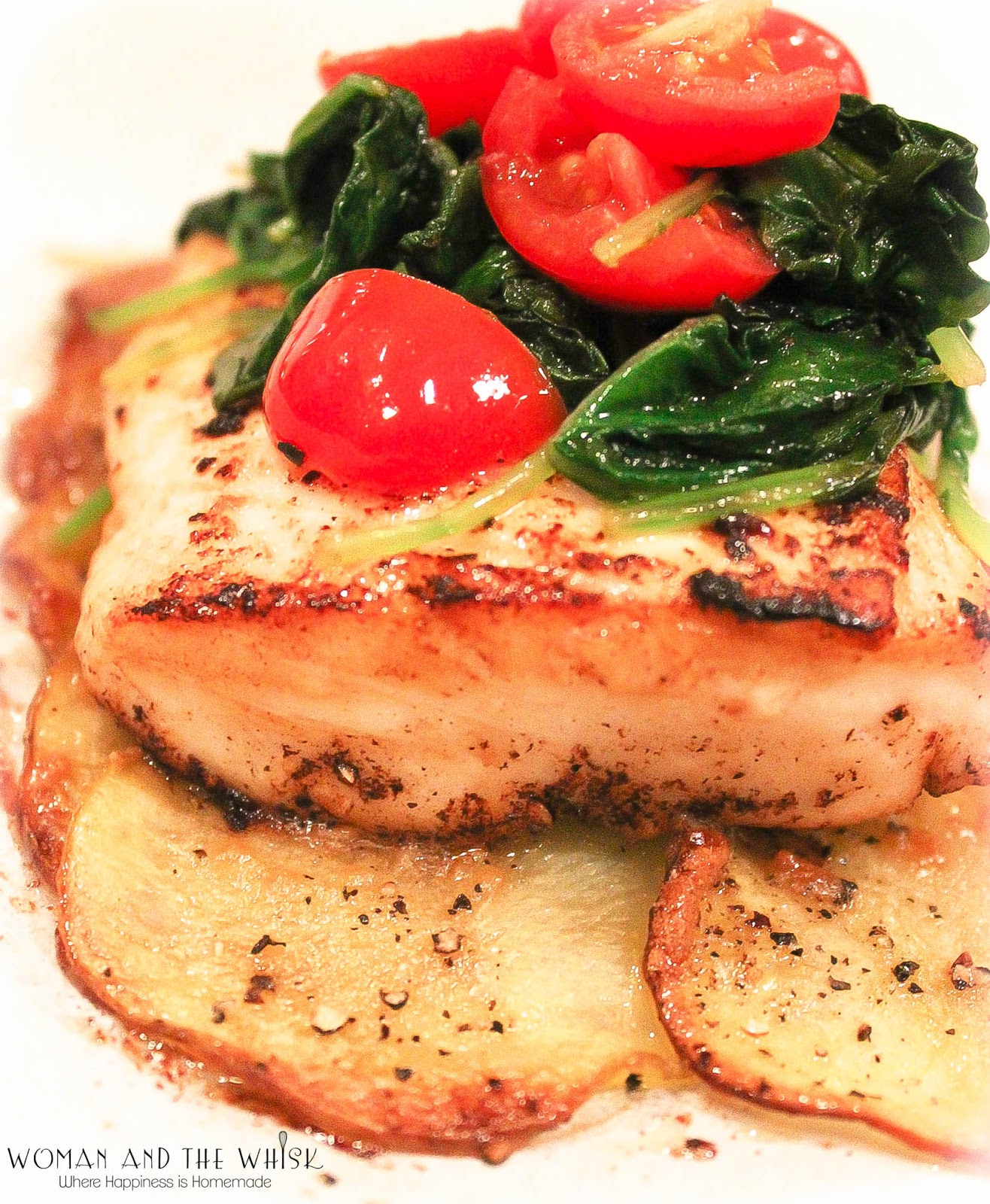 Woman and the Whisk: Pan Seared Halibut On A Potato Galette