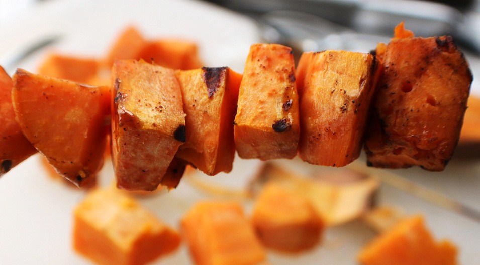 Grilled Glazed Sweet Potato Kabobs Plus Video | What's Cookin' Italian ...