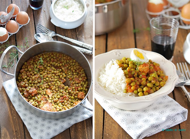 Arvejas compuestas. Receta canaria