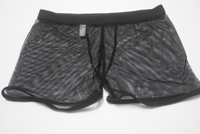 FASHION CARE 2U: UM465 Sexy Black Mesh Transparent Boxer Men's Underwear