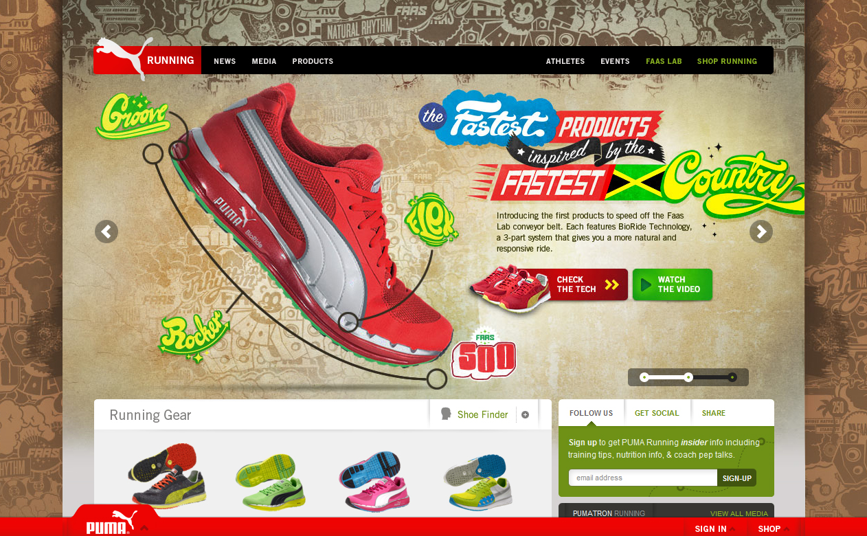 Best CSS Website Design: PUMA Running | Faster is Funner