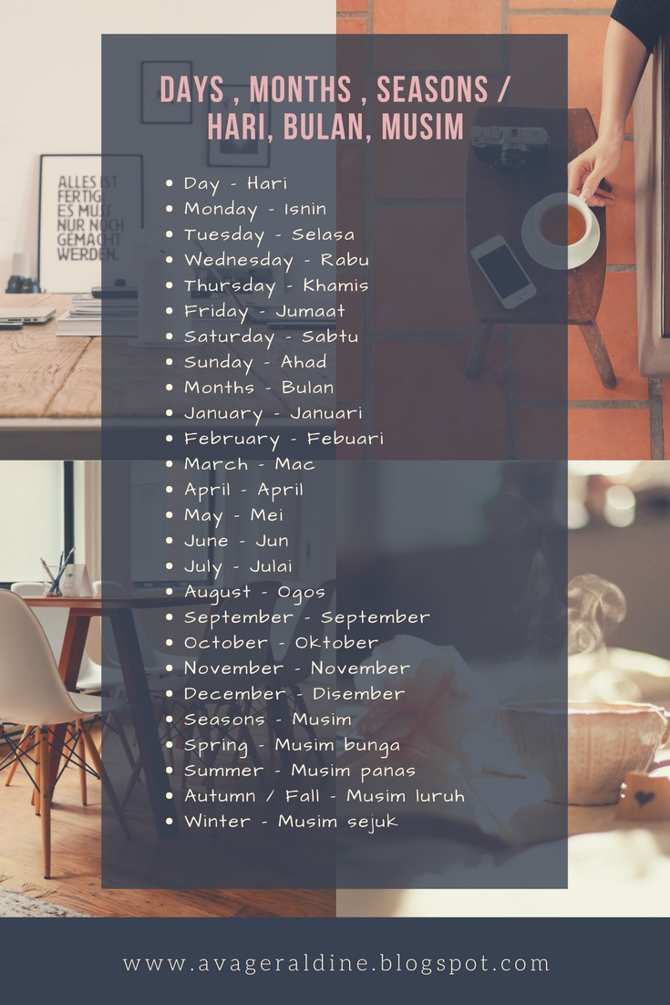 Beginner / Lesson 23 (Days, Months, Seasons) || Learn Malay Through ...