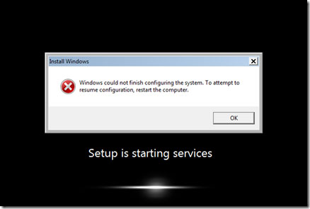 Mengatasi "Windows Could Not Finish Configuring The System. To Attempt To Resume Configuration ...