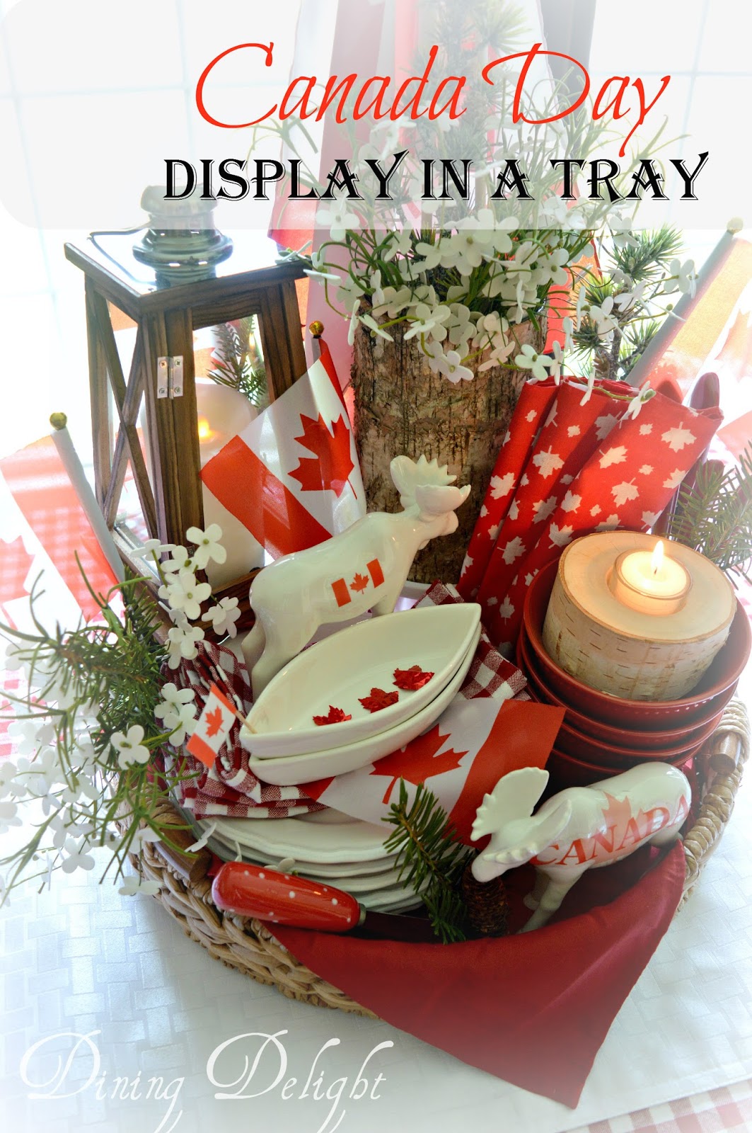 Dining Delight: Canada Day Display in a Tray