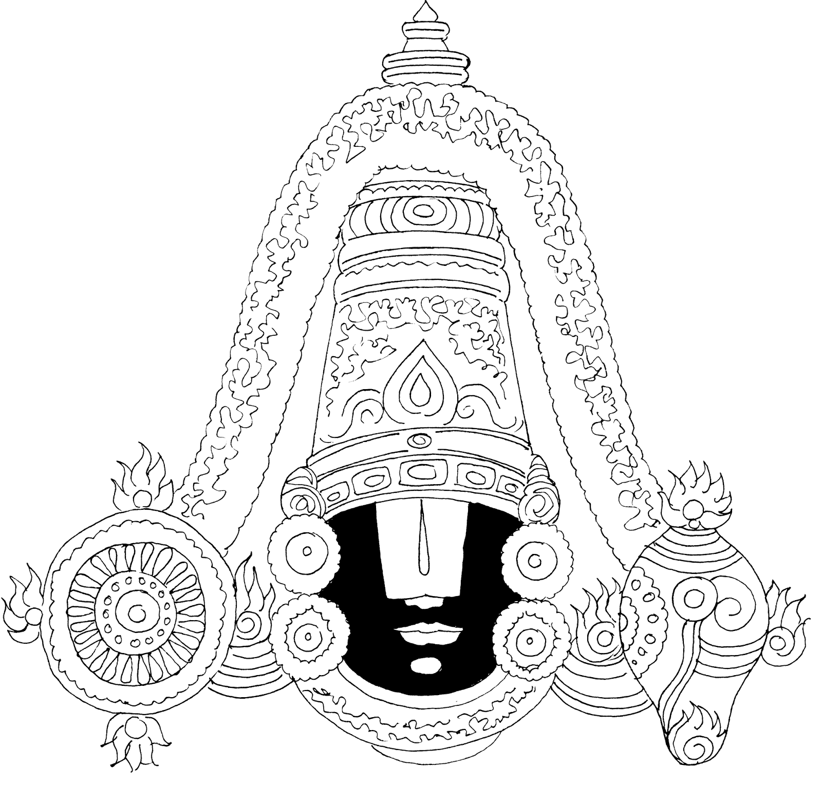 Tamil Cliparts: Venkatachalapathi Line Drawings for invitations