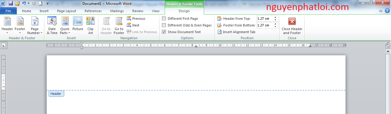 HƯỚNG DẪN CÁCH TẠO HEADER VÀ FOOTER TRONG WORD ~ Mr. Phat Loi