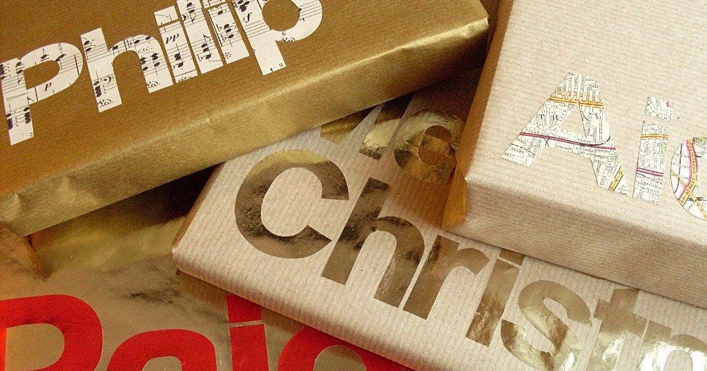 Bugs and Fishes by Lupin: Gift Wrap Ideas # 6: Fun with Fonts