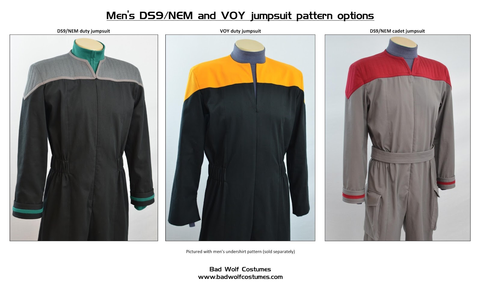 Bad Wolf Costumes: Star Trek: DS9/NEM and VOY Jumpsuit Sewing Pattern