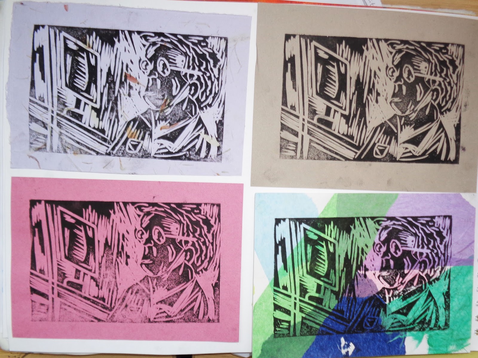 Find Your Inspiration : Lino prints using various paper materials