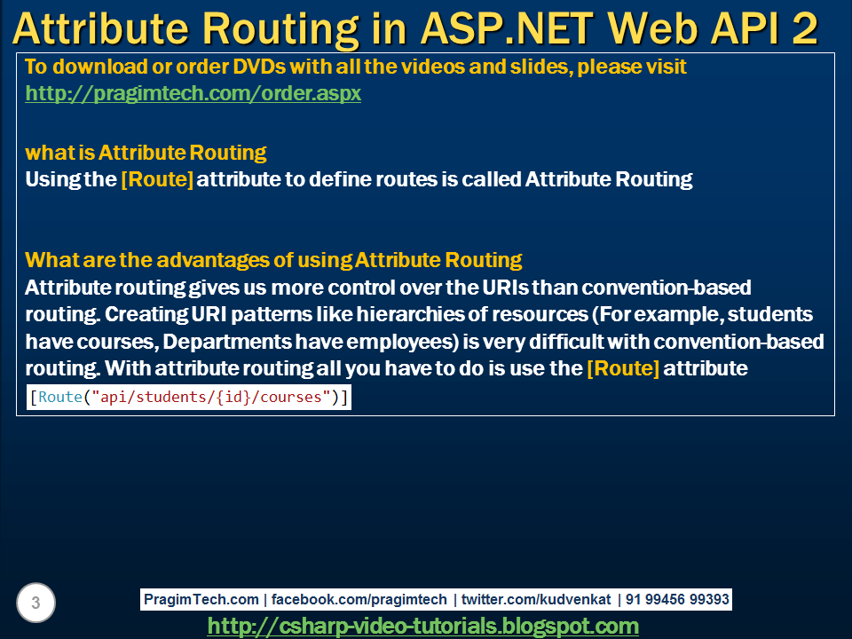 Sql Server Net And C Video Tutorial Attribute Routing In Aspnet Web Api 2 3070