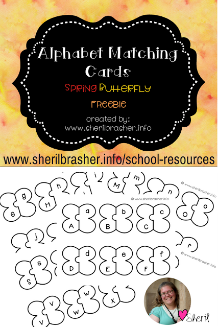 Classroom Freebies Too: Butterfly Alphabet Matching Cards