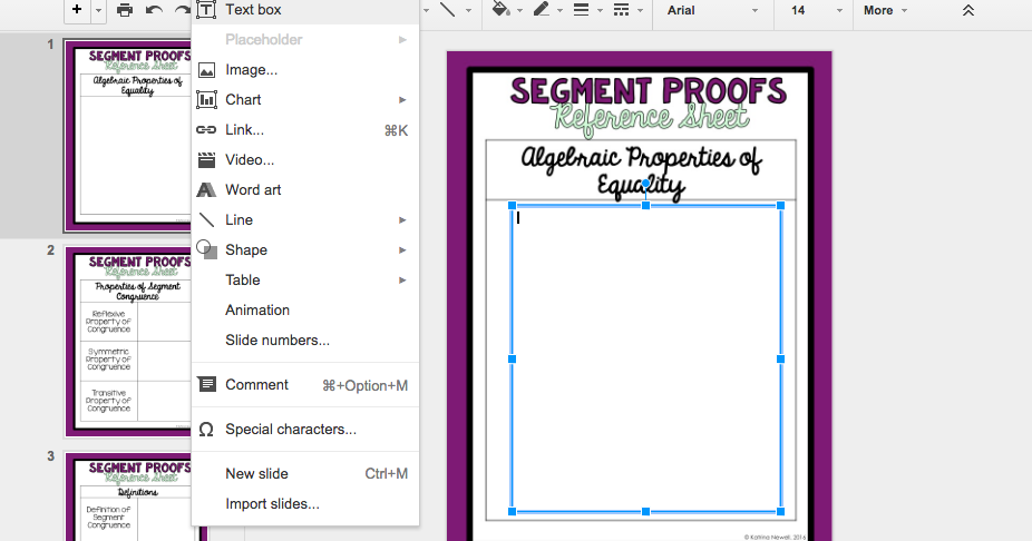Google/INB Activity for Segment Proofs | Mrs. Newell's Math