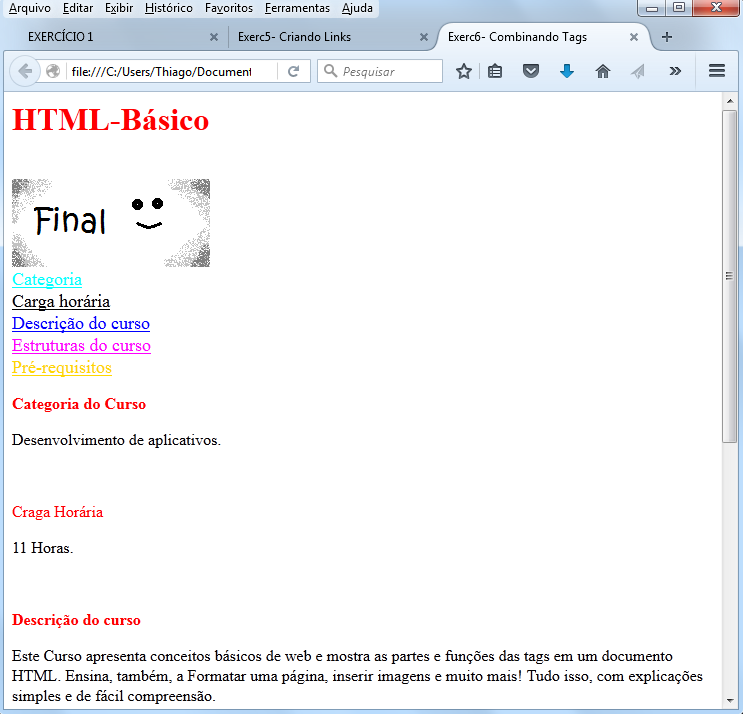 Aprendendo A Programar Certificado Do Curso Html Básico Bradesco