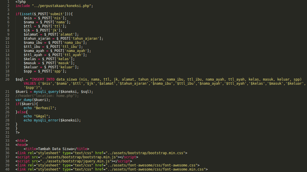 Membuat CRUD untuk admin(BackEnd) - CREATE-SCRIPT - ANGGA BLC TELKOM