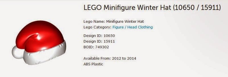 LEGO 10650 Red SANTA CLAUS CAP Minifigure Winter Hat Head Accessorie s ...