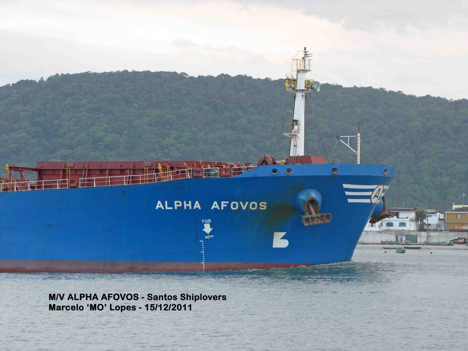 Santos Shiplovers: M/V Alpha Afovos / SZSJ - Suspendendo carregado com ...
