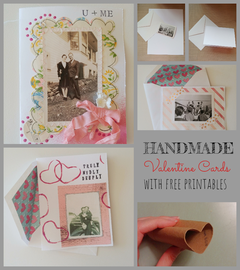 Handmade Valentine's Day Cards + Free Printables! - Little Vintage Cottage