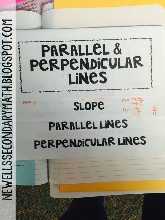 Parallel and Perpendicular Lines Foldable | Mrs. Newell's Math