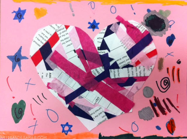 artisan des arts: Heart collages - grade 1/2
