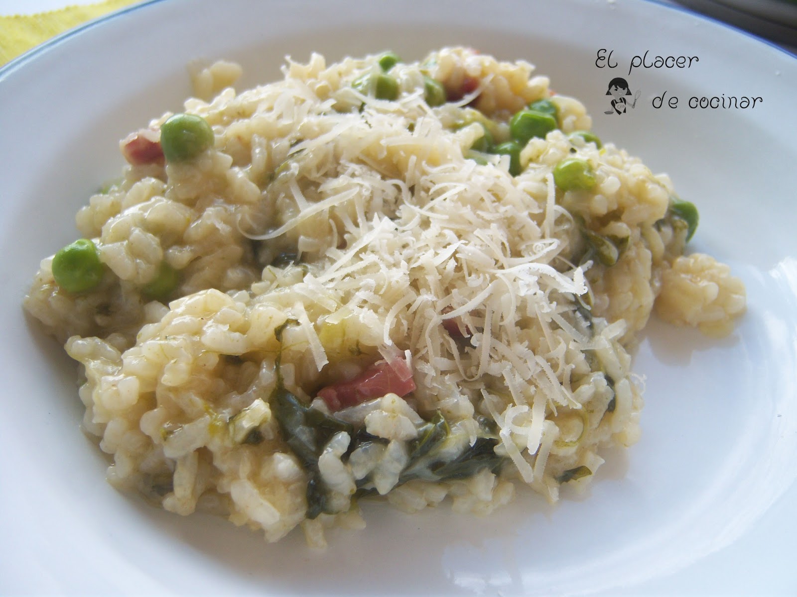 EL PLACER DE COCINAR: ARROZ CON GUISANTES Y GRELOS