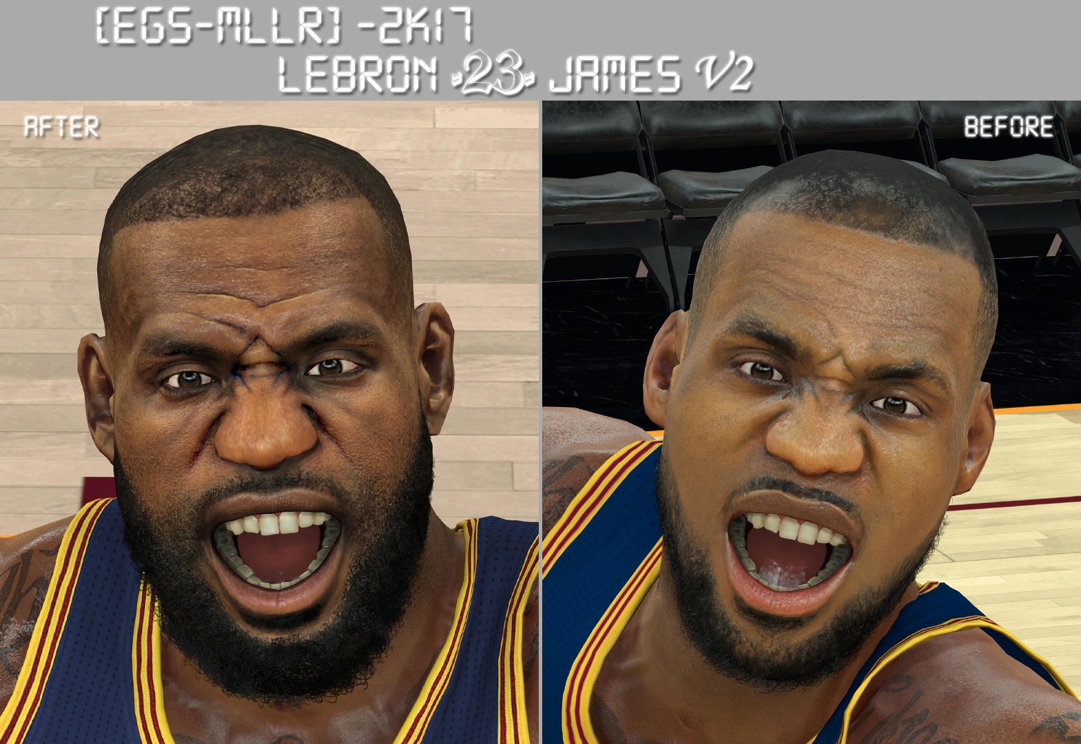 NBA 2K17 Lebron James Cyberface by EGS-MLLR - Shuajota: NBA 2K22 Mods ...