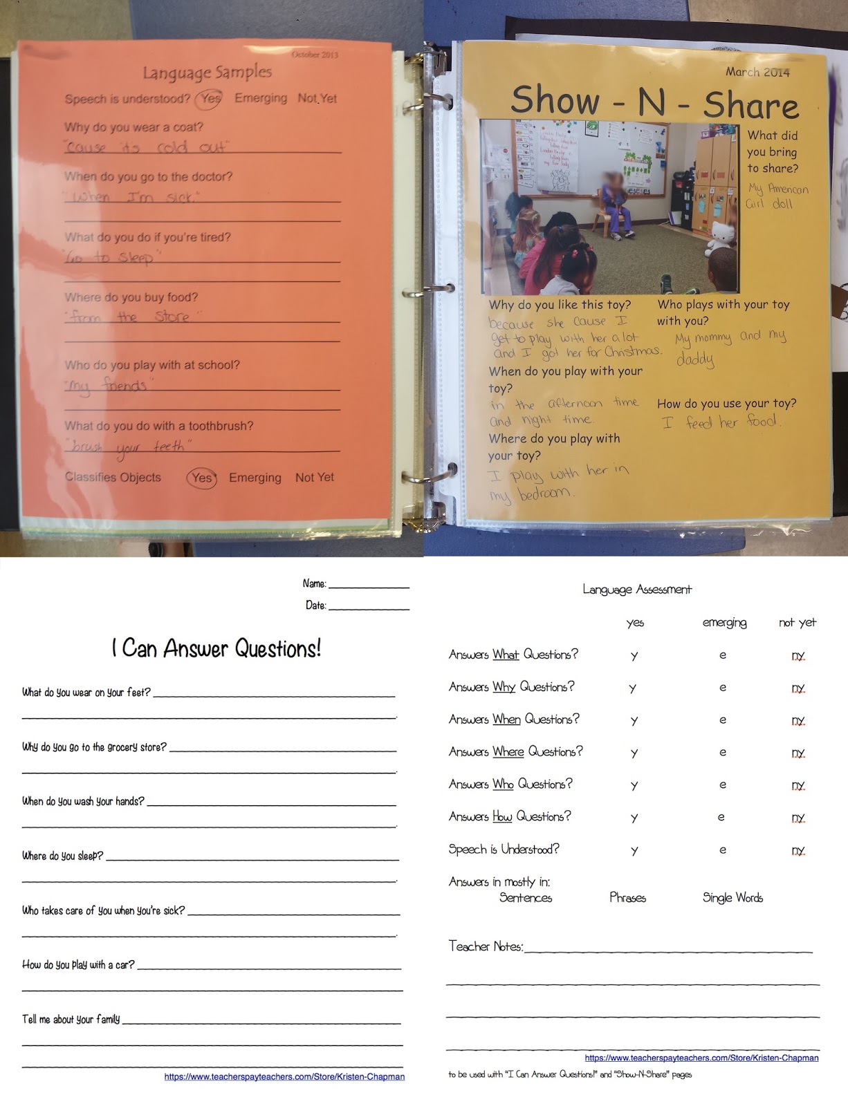 Early Childhood Scribbles: Preschool Literacy Portfolio Packet