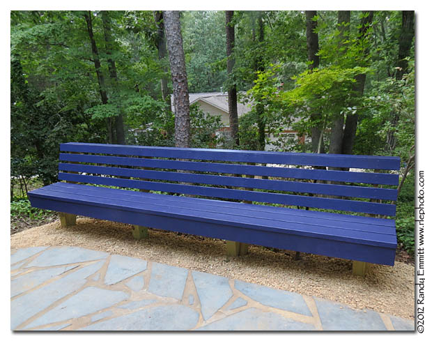 Randy & Meg's Garden Paradise: Bench and raised beds