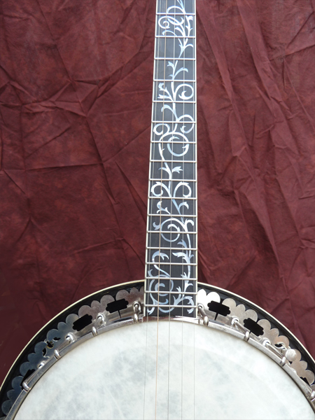Franzke String Instruments: Vine Inlaid Walnut Banjo