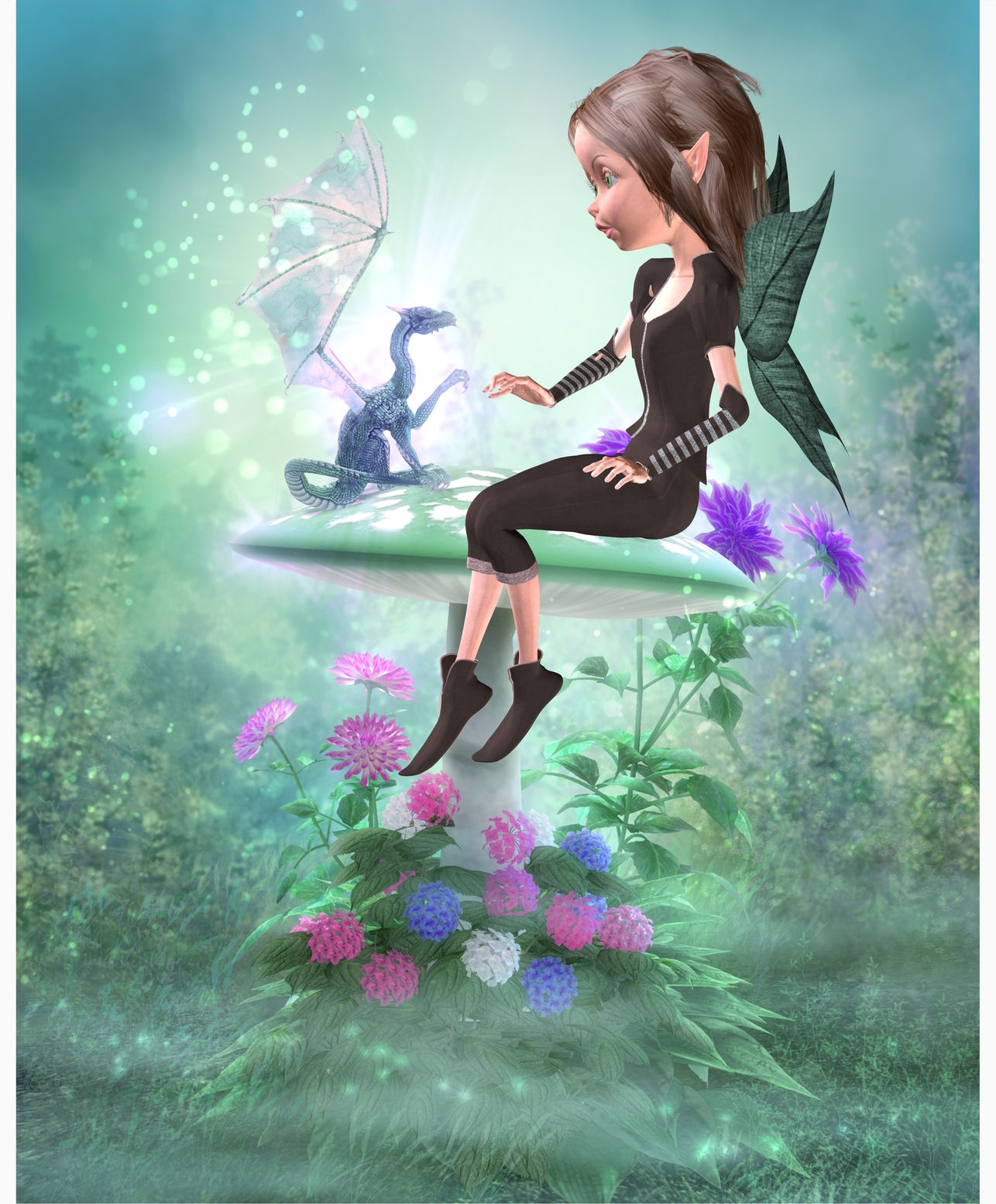 Banco de Imágenes Gratis: El hada y el dragón - Una amistad fantástica ...