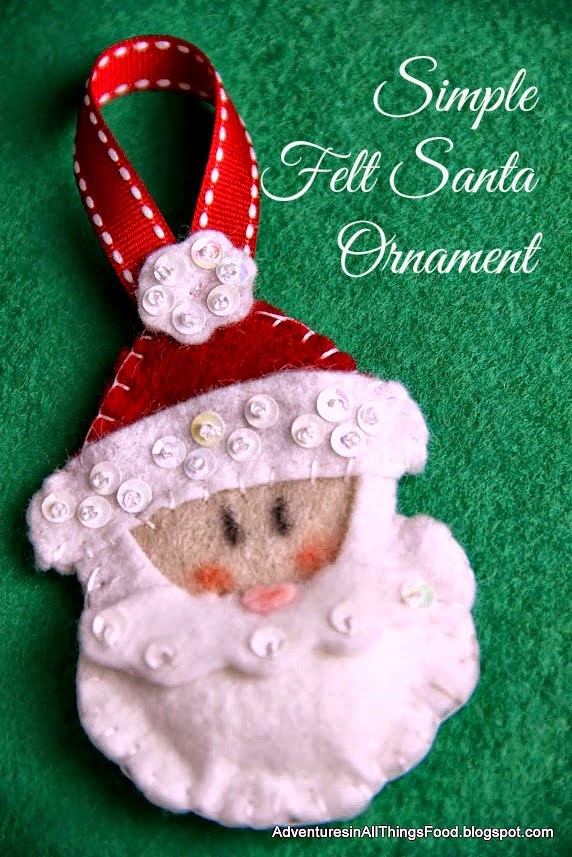 Adventures in all things food: Felt Crafts - Simple Santa Ornament