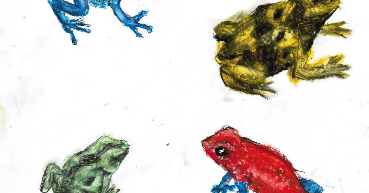 Chuck Does Art: Oil Pastels: Poison Dart Frogs
