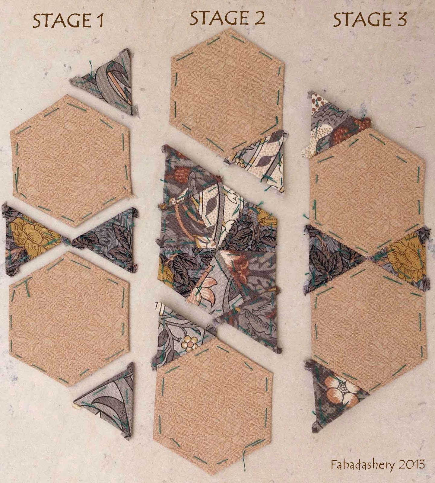 Fabadashery: Mini Hexagon Mug Rug