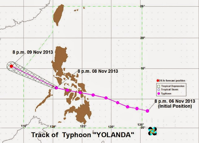 Typhoon 'Yolanda' weakens, moves towards West PH Sea