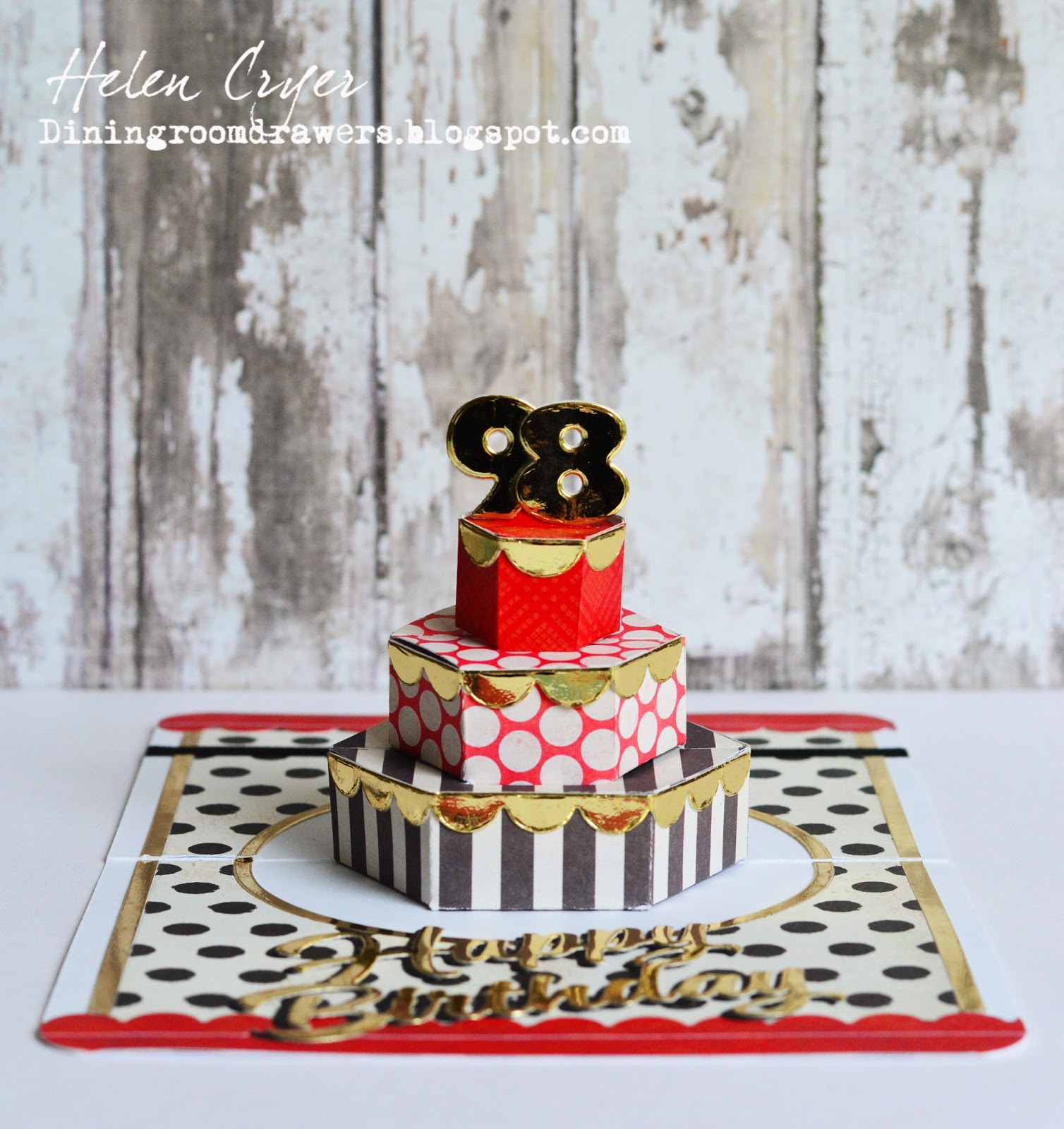 The Dining Room Drawers: 98th Male Birthday Cake Pop-Up Card The Dining Room Drawers: 98th Male Birthday Cake Pop-Up Card