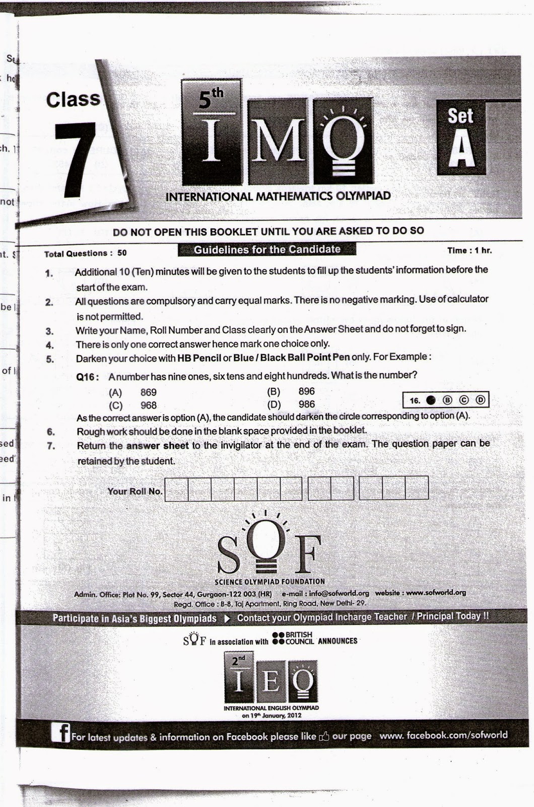 Preparations for IPM, MTSE, Olympiad, MAT, Scholarship,CBSE, ICSE ...