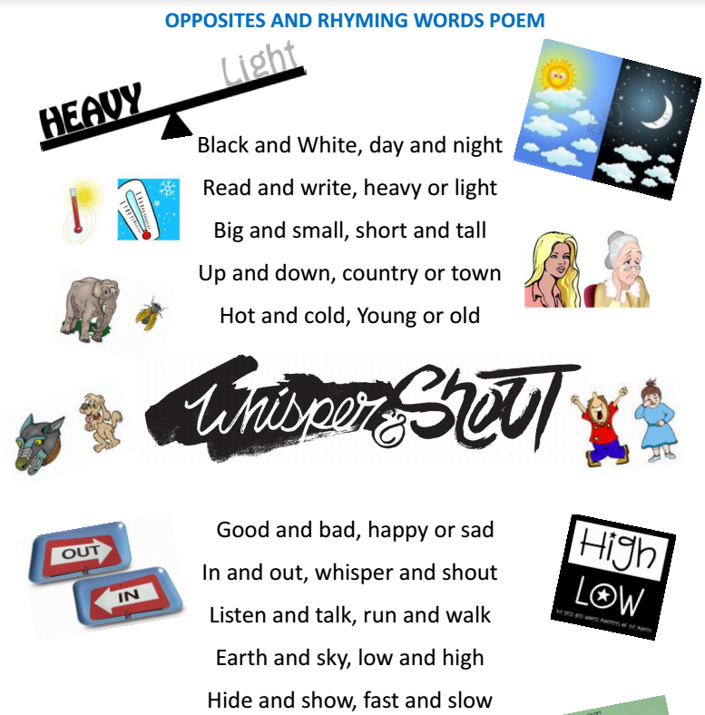 English La Trama 4: Opposites poem