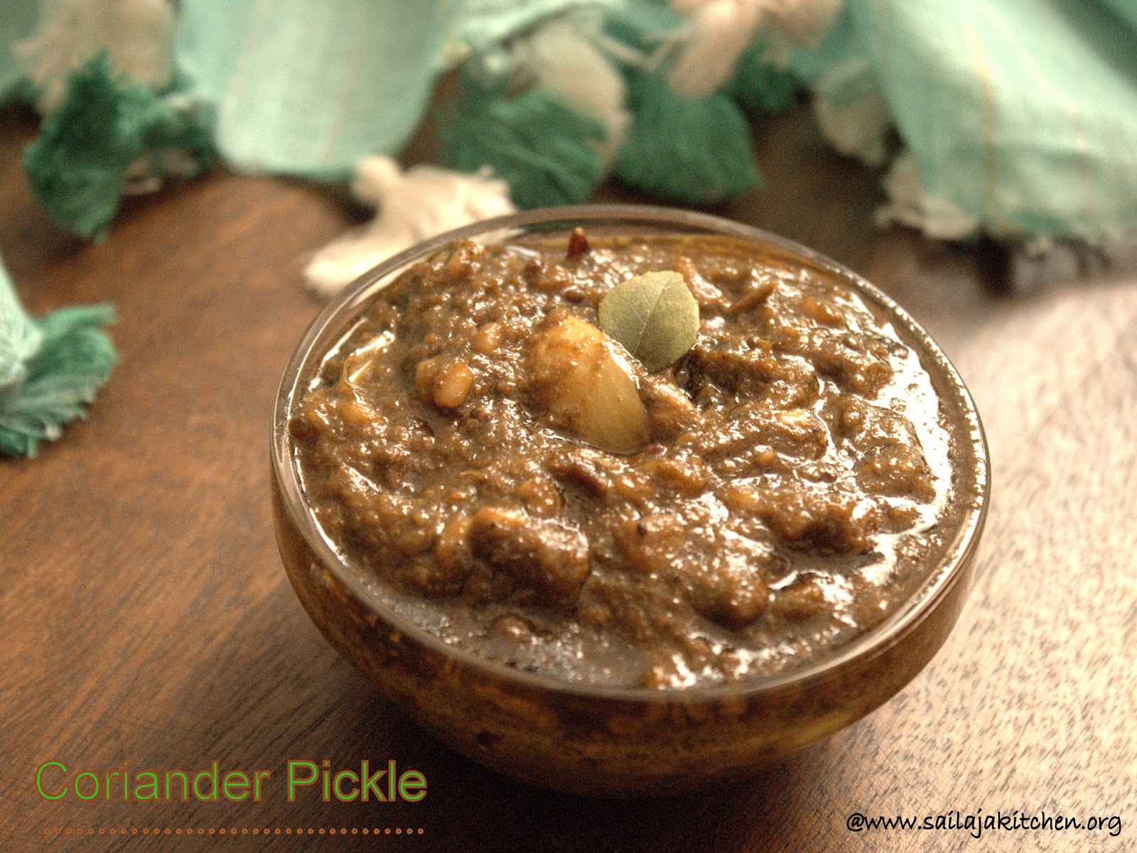 Sailaja Kitchen...A site for all food lovers!: Coriander Leaves Pickle ...