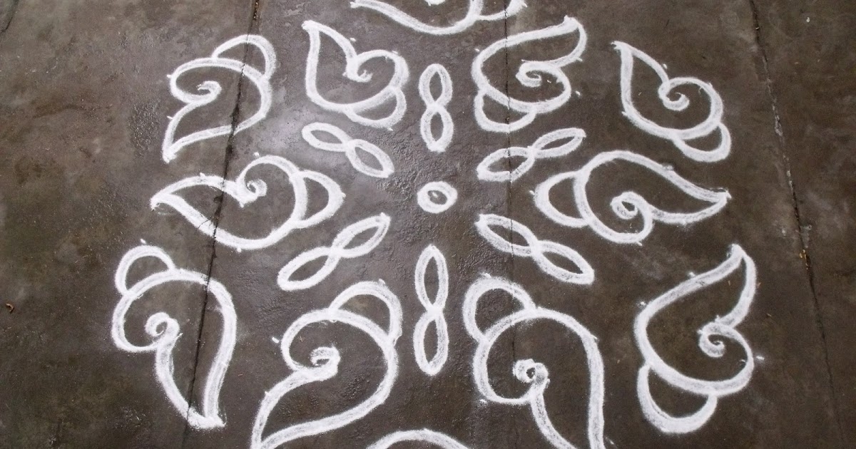 Rangoli designs/Kolam: S.No. 57 :-13-7 pulli Kolam interlaced dots kolam