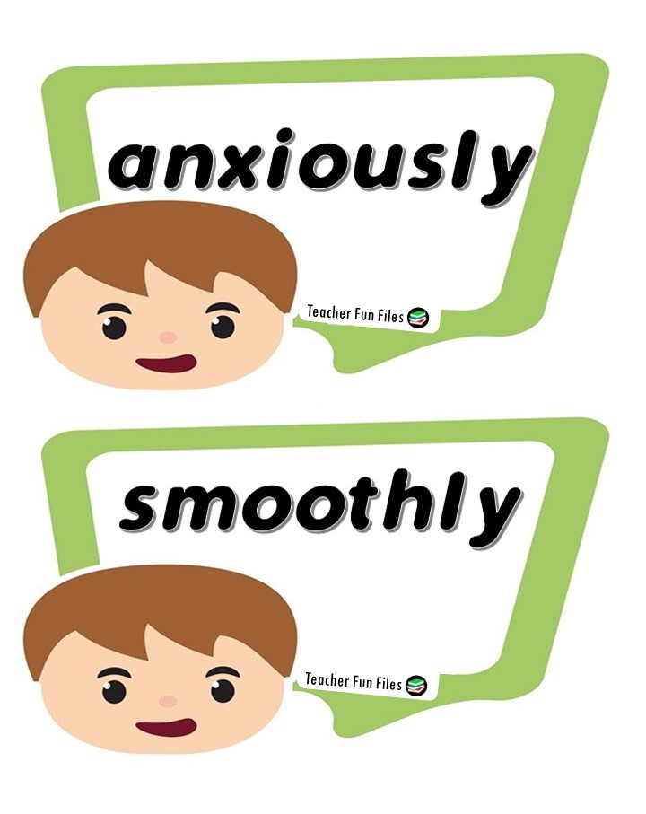 Teacher Fun Files: Adverbs Flashcards