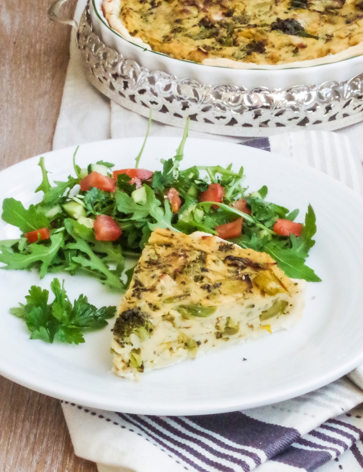 Broccoli, Leek & Pea Quiche |Euphoric Vegan