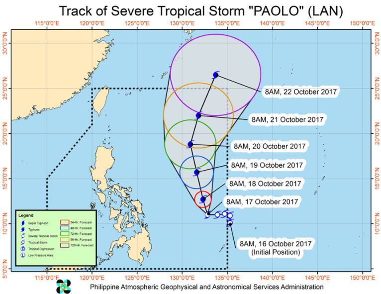 'Bagyong Paolo' PAGASA weather update October 17, 2017