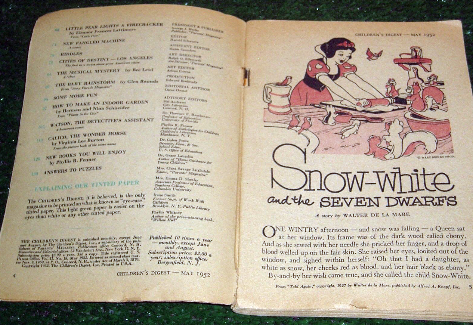 Filmic Light - Snow White Archive: 1952 Snow White Magazine Artwork by ...