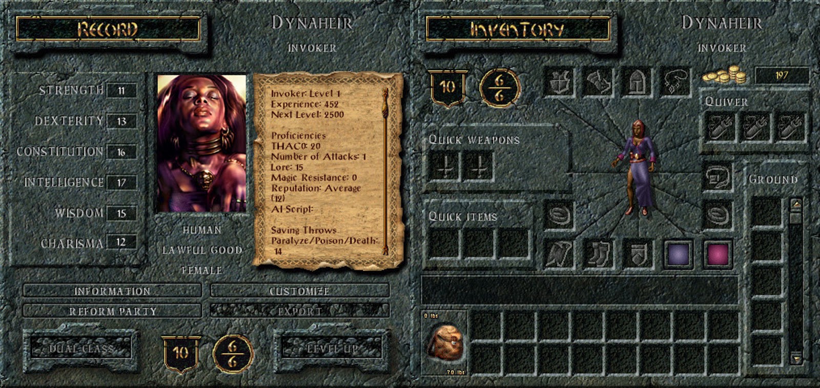 Best cRPGs: Dynaheir, Baldur's Gate 1 BG1 Companion